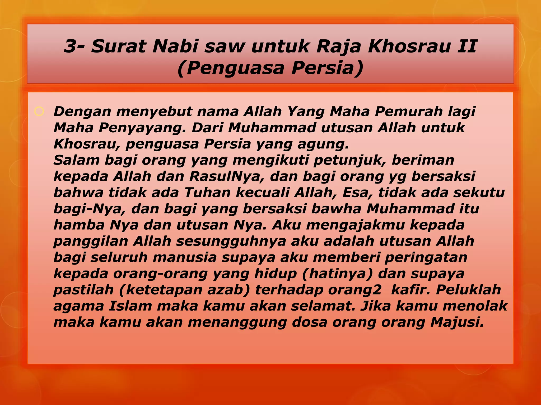 Surat2 rasulullah untuk raja2 | PPT