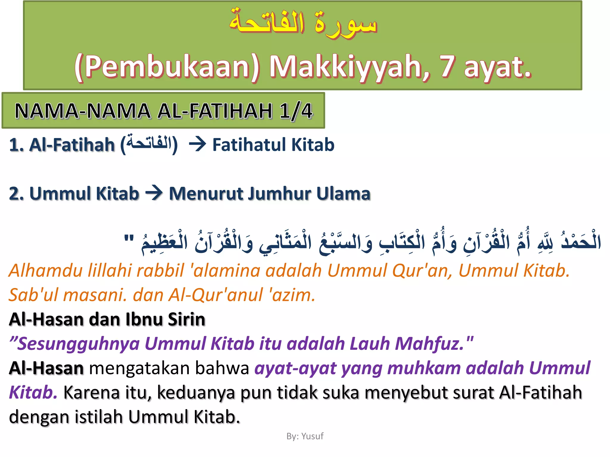 Surat alfatihah | PPTX