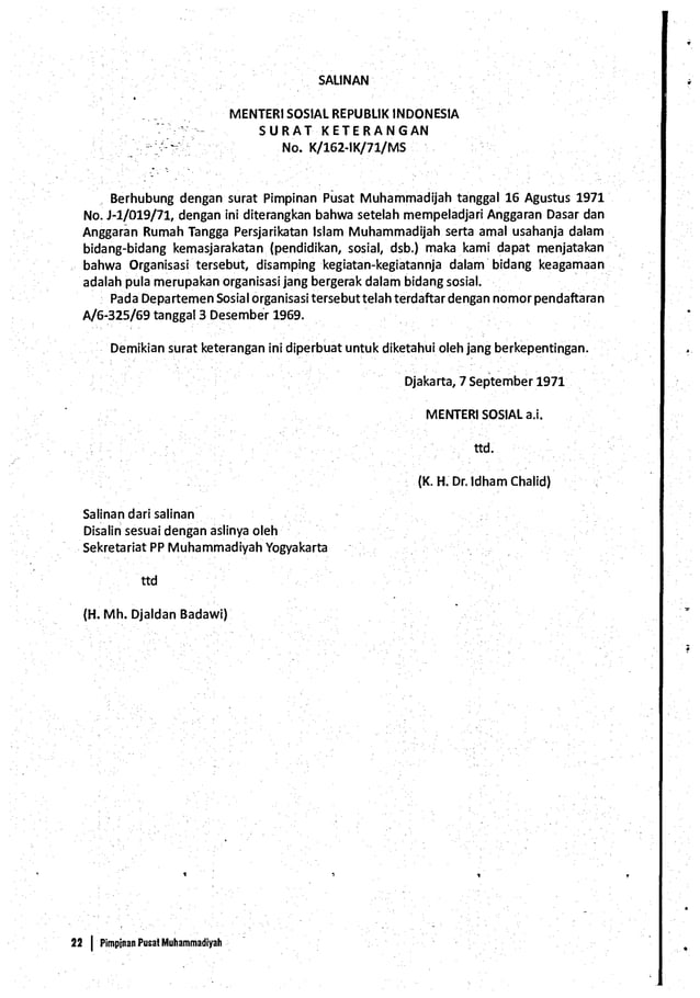 Surat badan hukum muhammadiyah | PDF