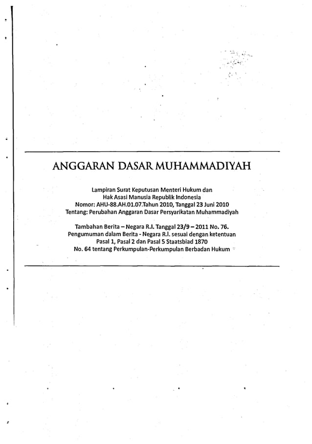 Surat badan hukum muhammadiyah | PDF