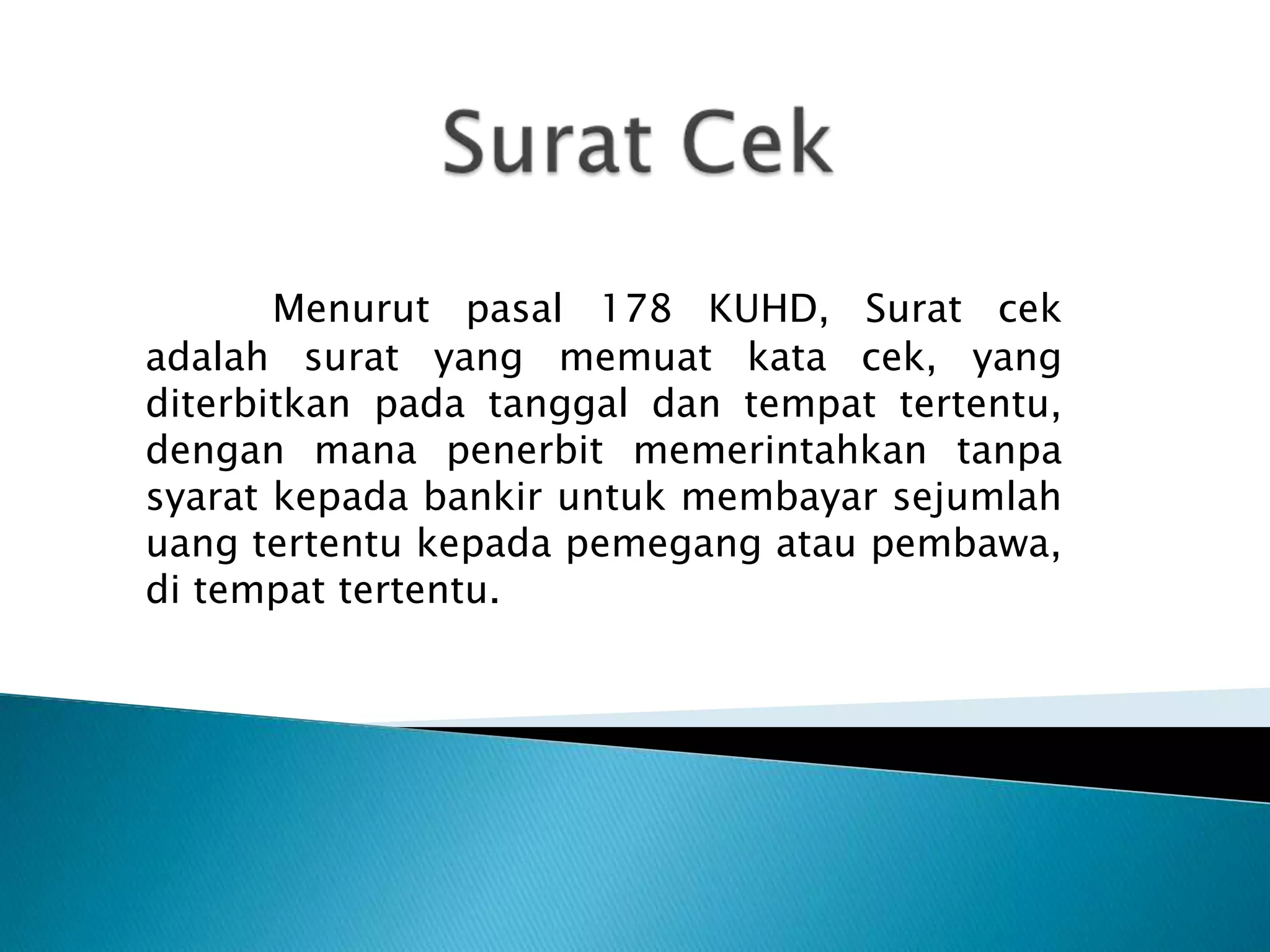 Surat cek | PPTX