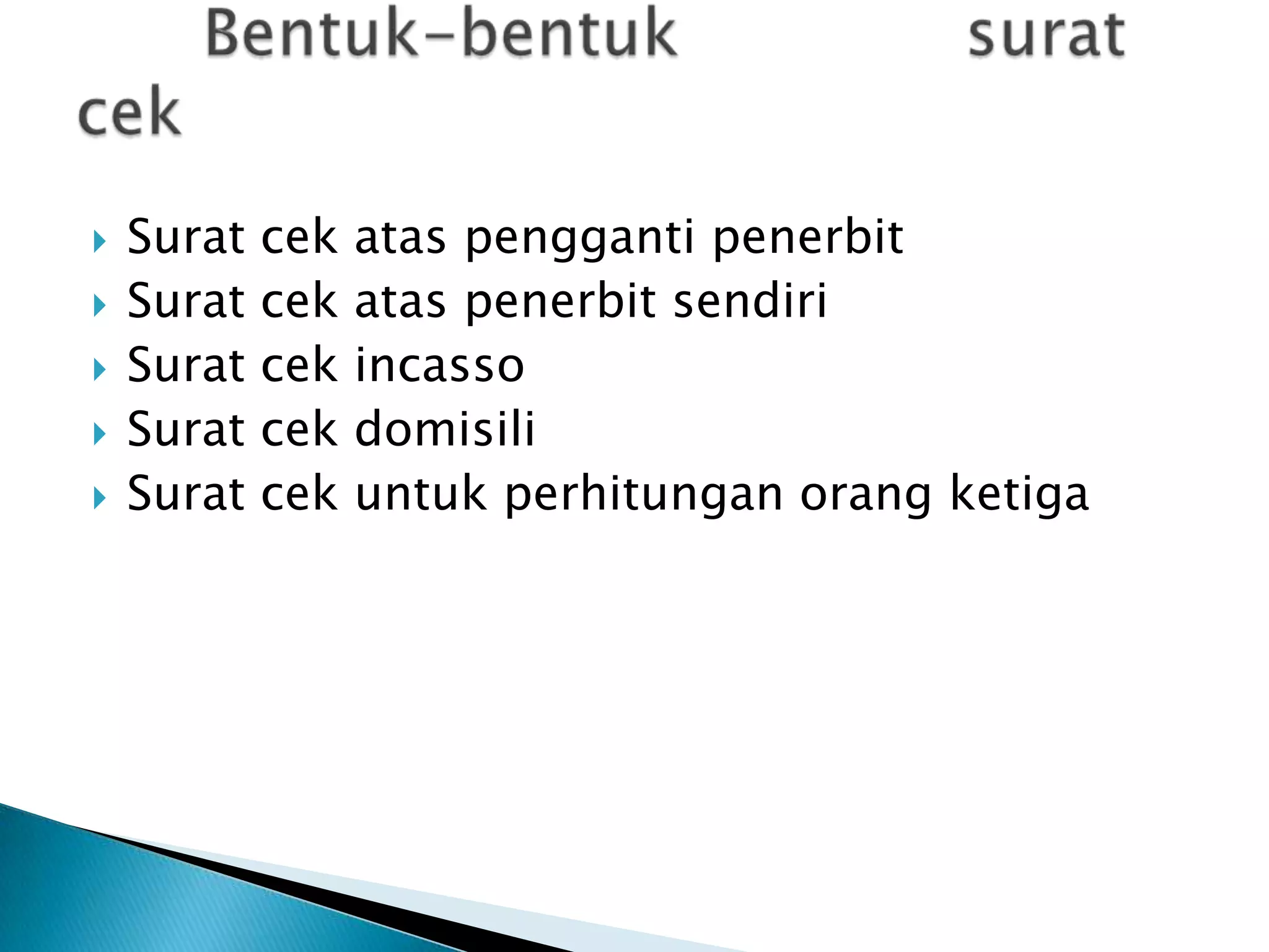 Surat cek | PPTX