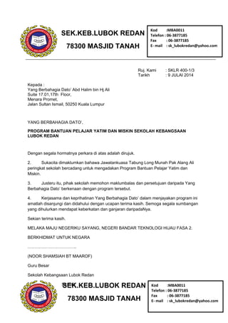 Surat dana 2 | DOC