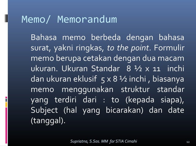 Surat dan memo | PPT