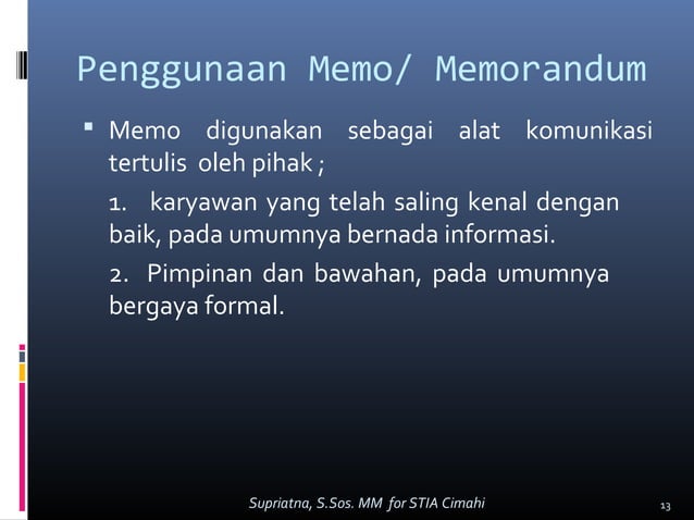Surat dan memo | PPT