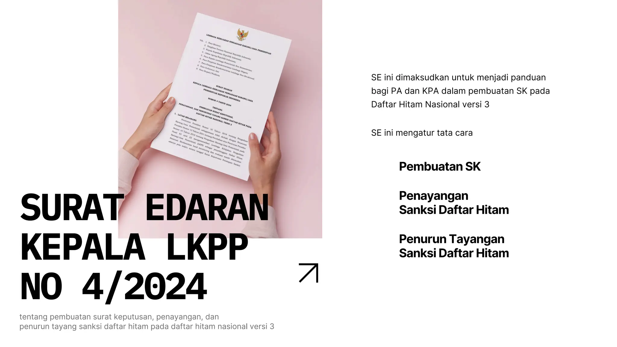 garis besar Surat Edaran 4 2024 LKPP tentang daftar hitam v 3 | PDF