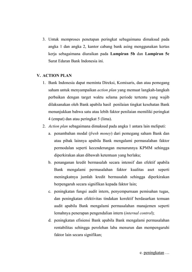 Surat Edaran BI Tentang Penilaian TKB dengan CAMEL 2004 | PDF