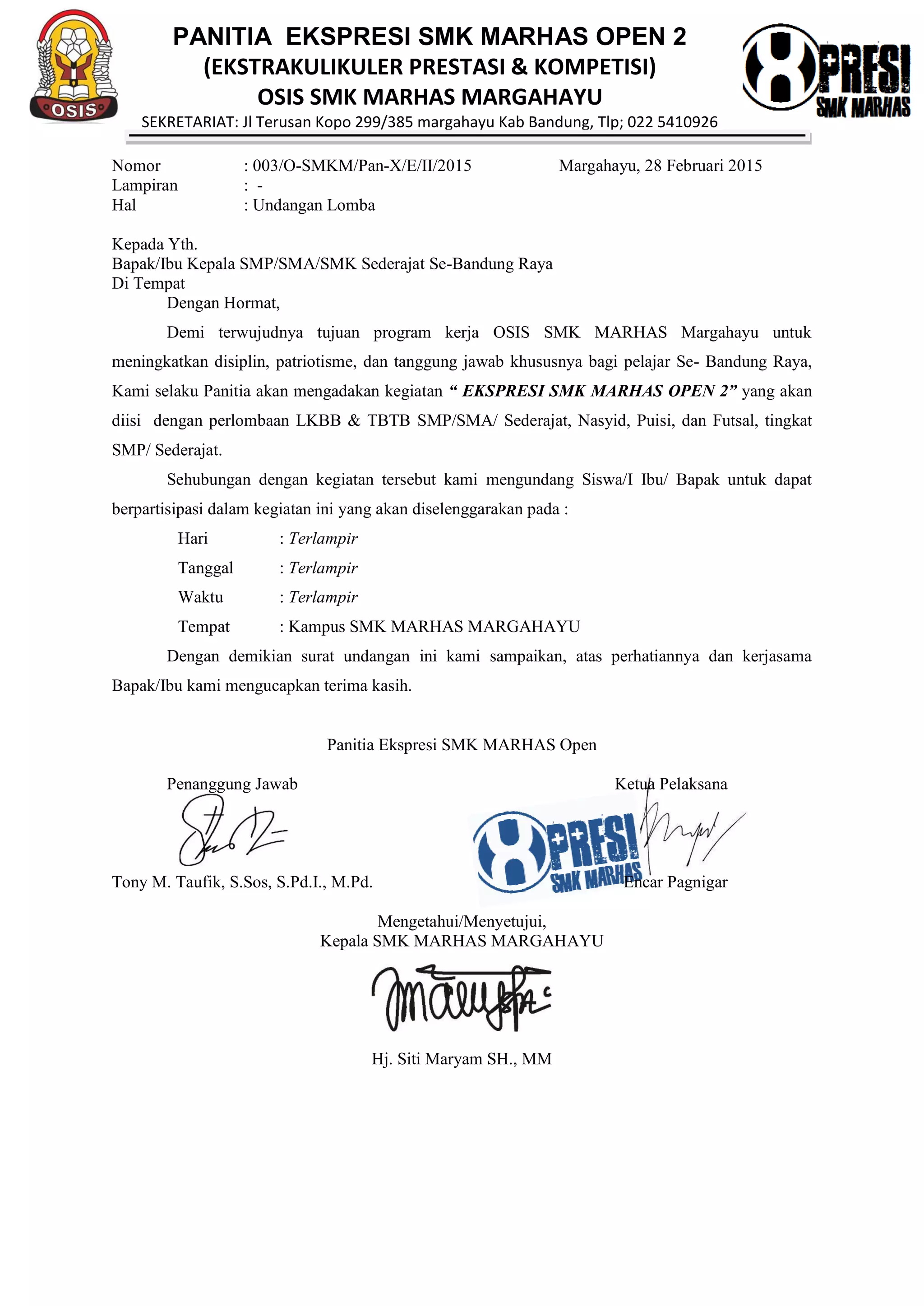 Surat ekspresi marhas RESMI DAN PETUNJUK AWAL | PDF