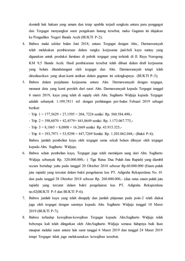 Surat gugatan perdata suhendri | DOCX