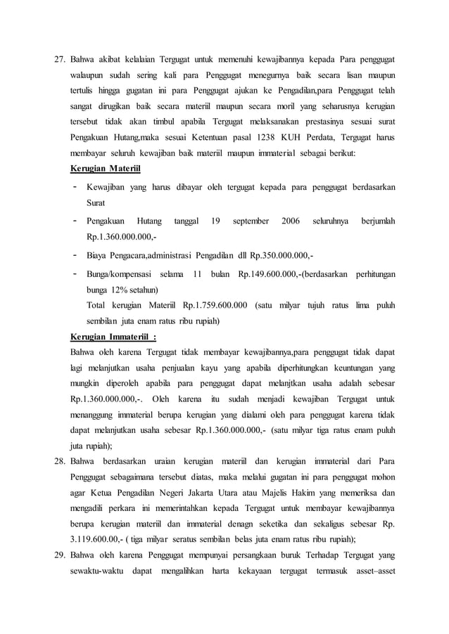Surat gugatan perdata suhendri | DOCX