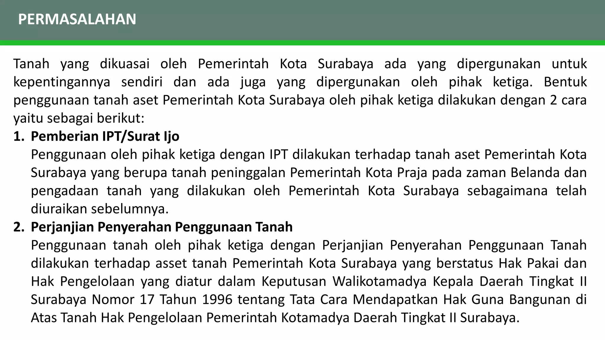 Izin Pemanfaatan Tanah / Surat ijo | PPTX