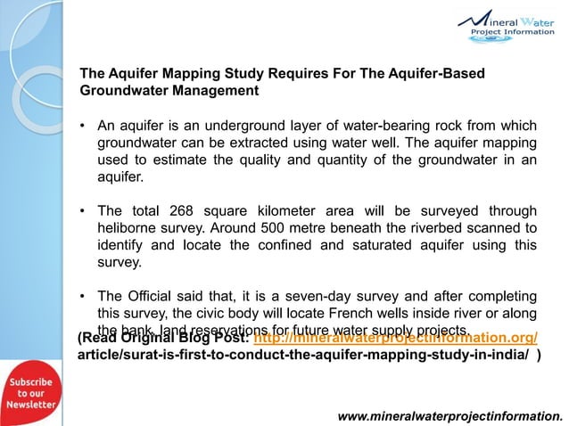 Surat is first to conduct the aquifer mapping study in India | PPTX | Civil Engineering Industry ...