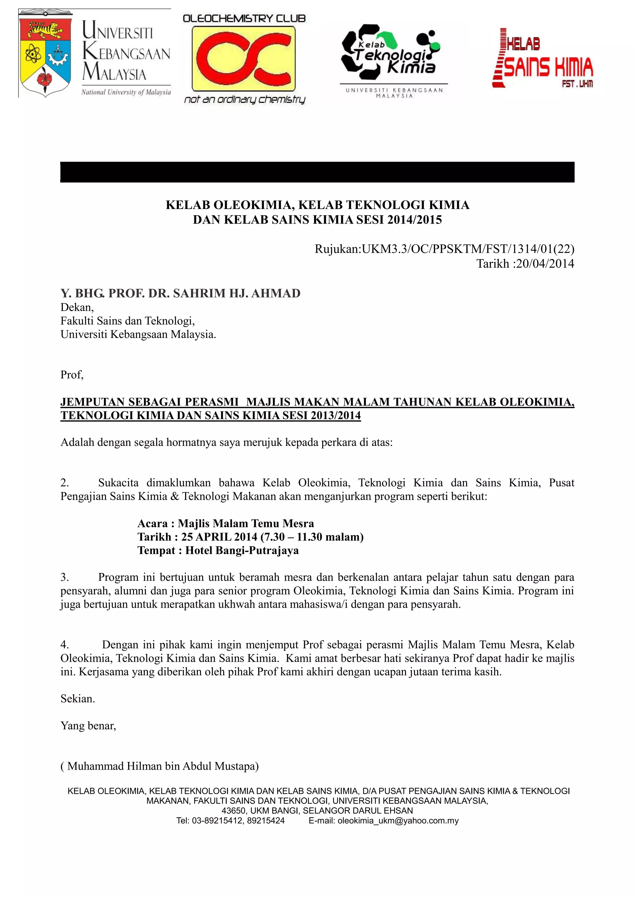 Surat jemputan dekan | PDF