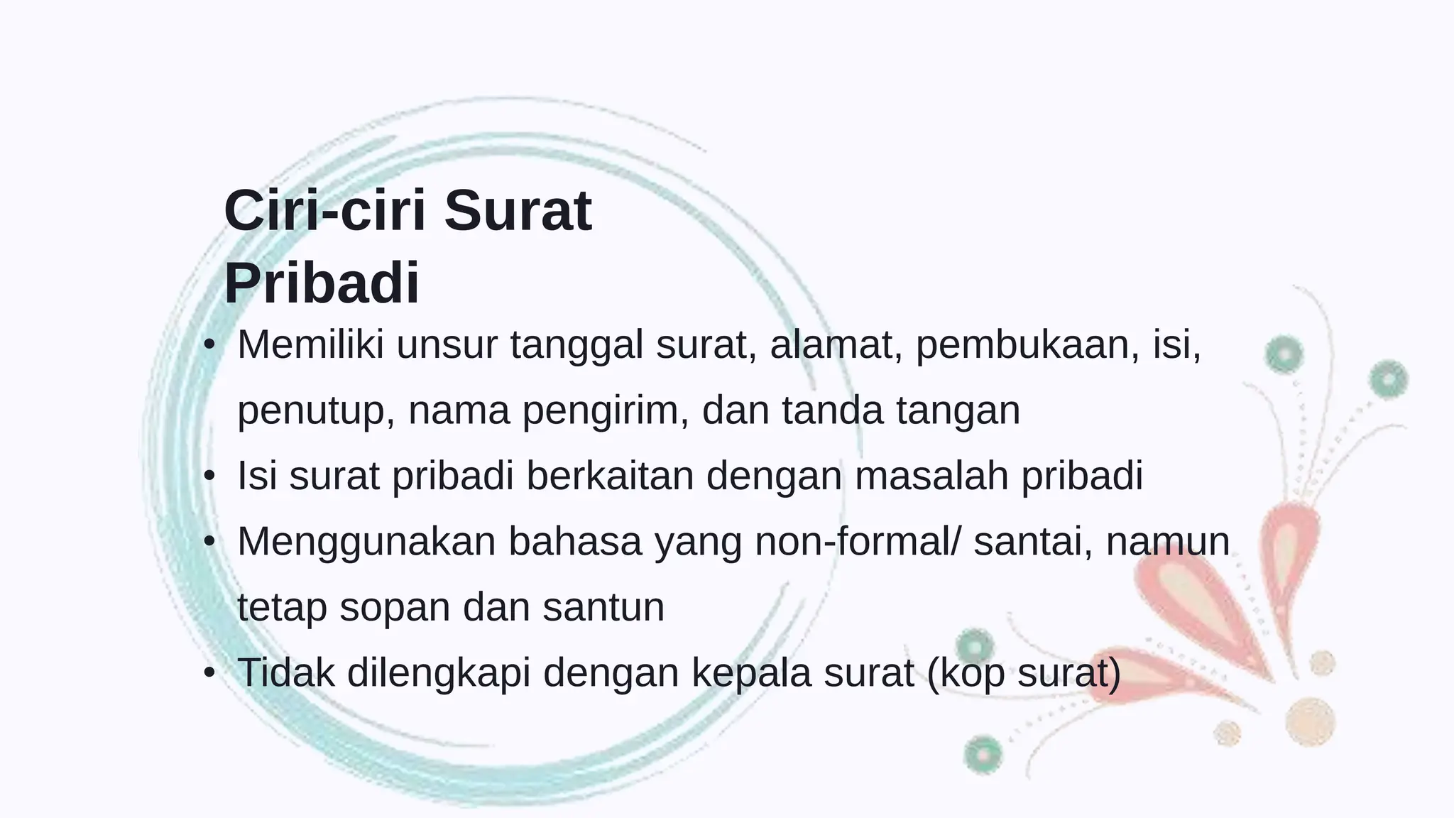 Materi tentang surat dinas dan surat pribadi Kelas 7.pptx