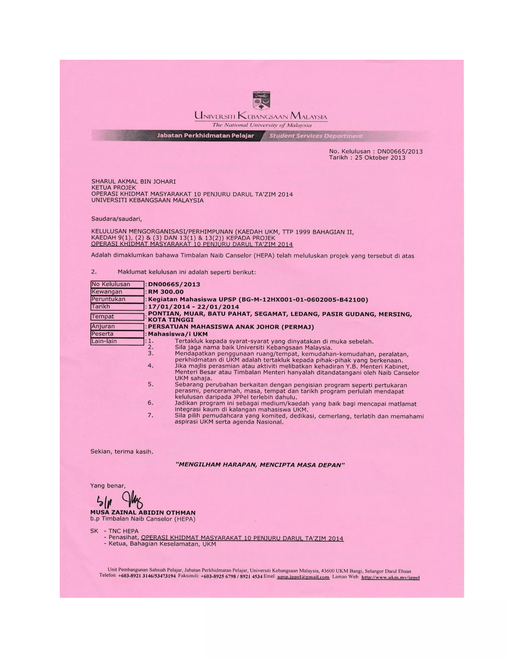 Surat kelulusan program | PDF