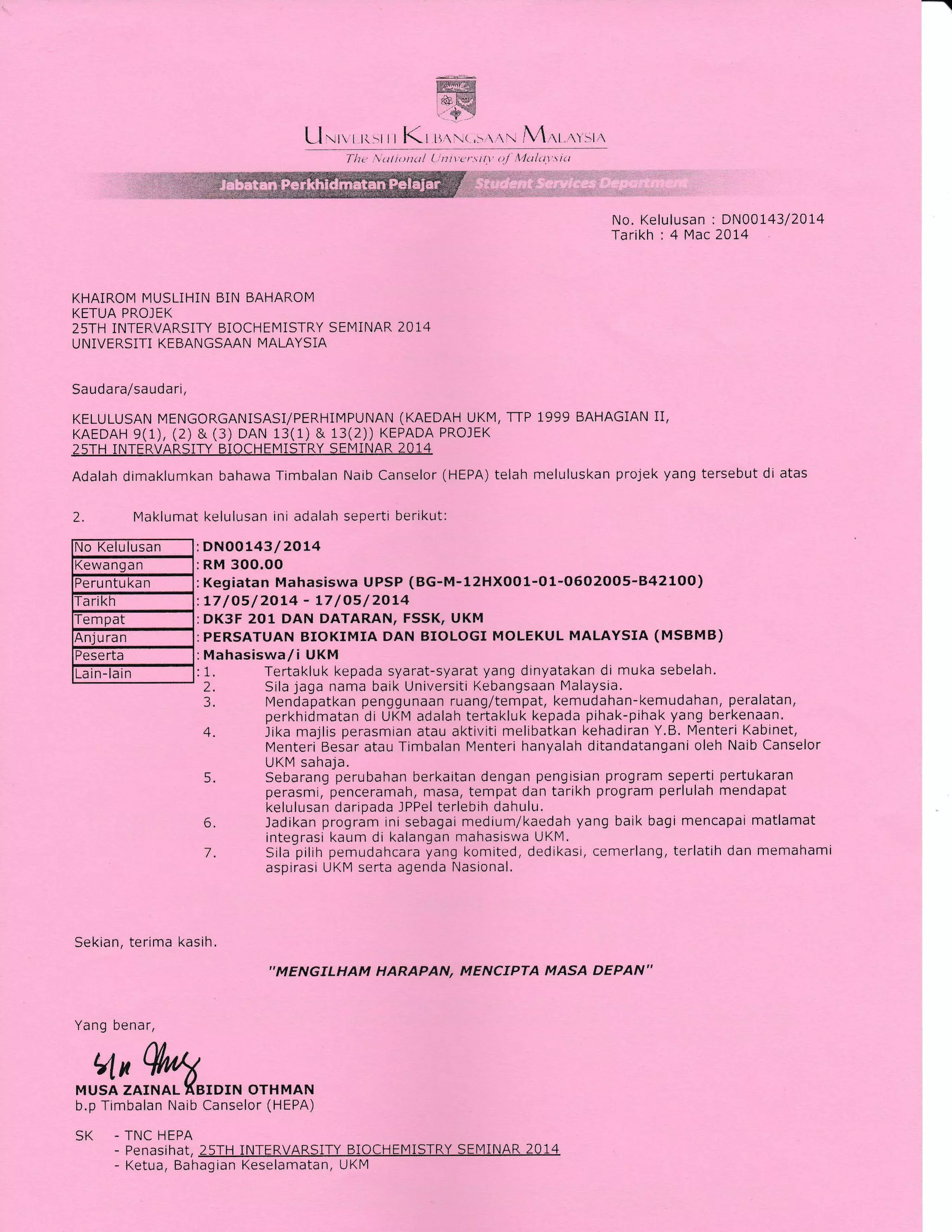 Surat kelulusan program | PDF