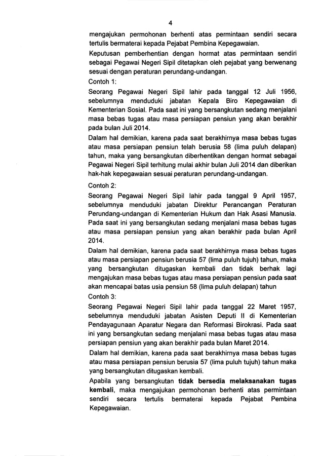 Surat kepala bkn nomor k.26 30 v.7-3 99 - batas usia pensiun pegawai negeri sipil | PDF