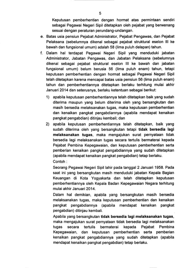 Surat kepala bkn nomor k.26 30 v.7-3 99 - batas usia pensiun pegawai negeri sipil | PDF