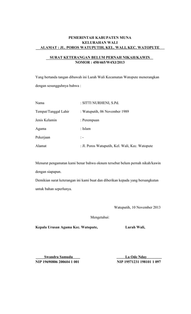 Surat keterangan | DOCX