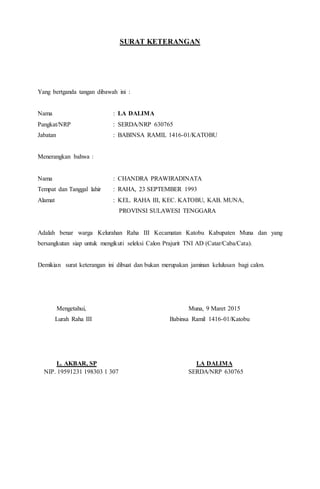 Surat keterangan | DOCX