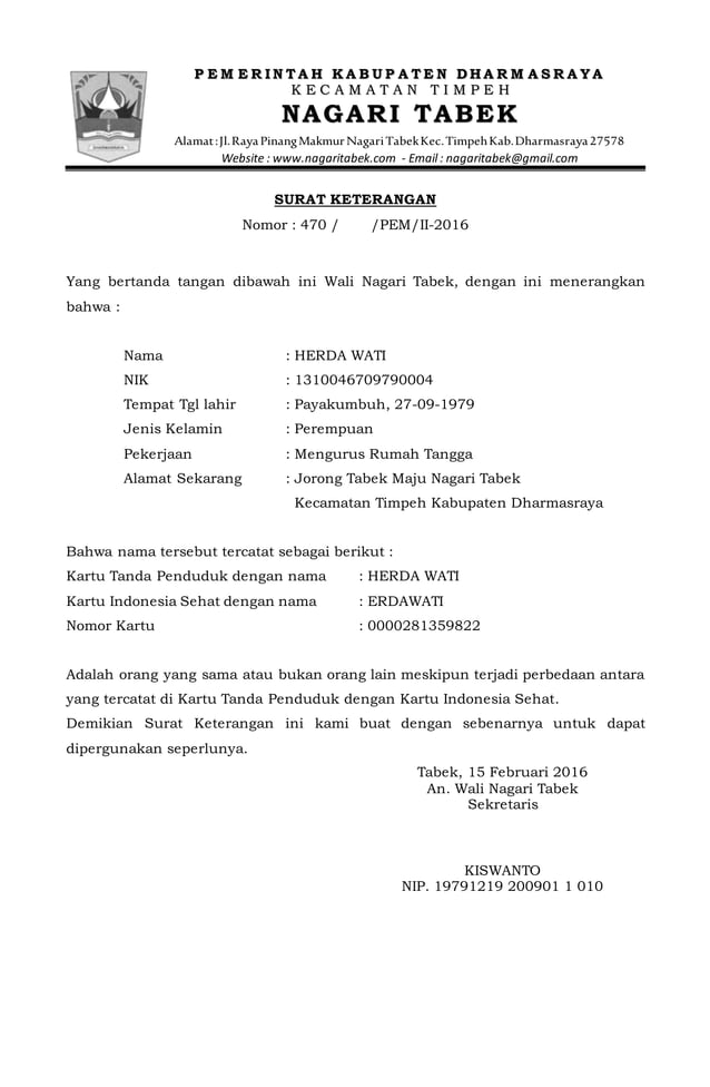Surat Keterangan Beda Nama Ktp Dan Paspor - Riset