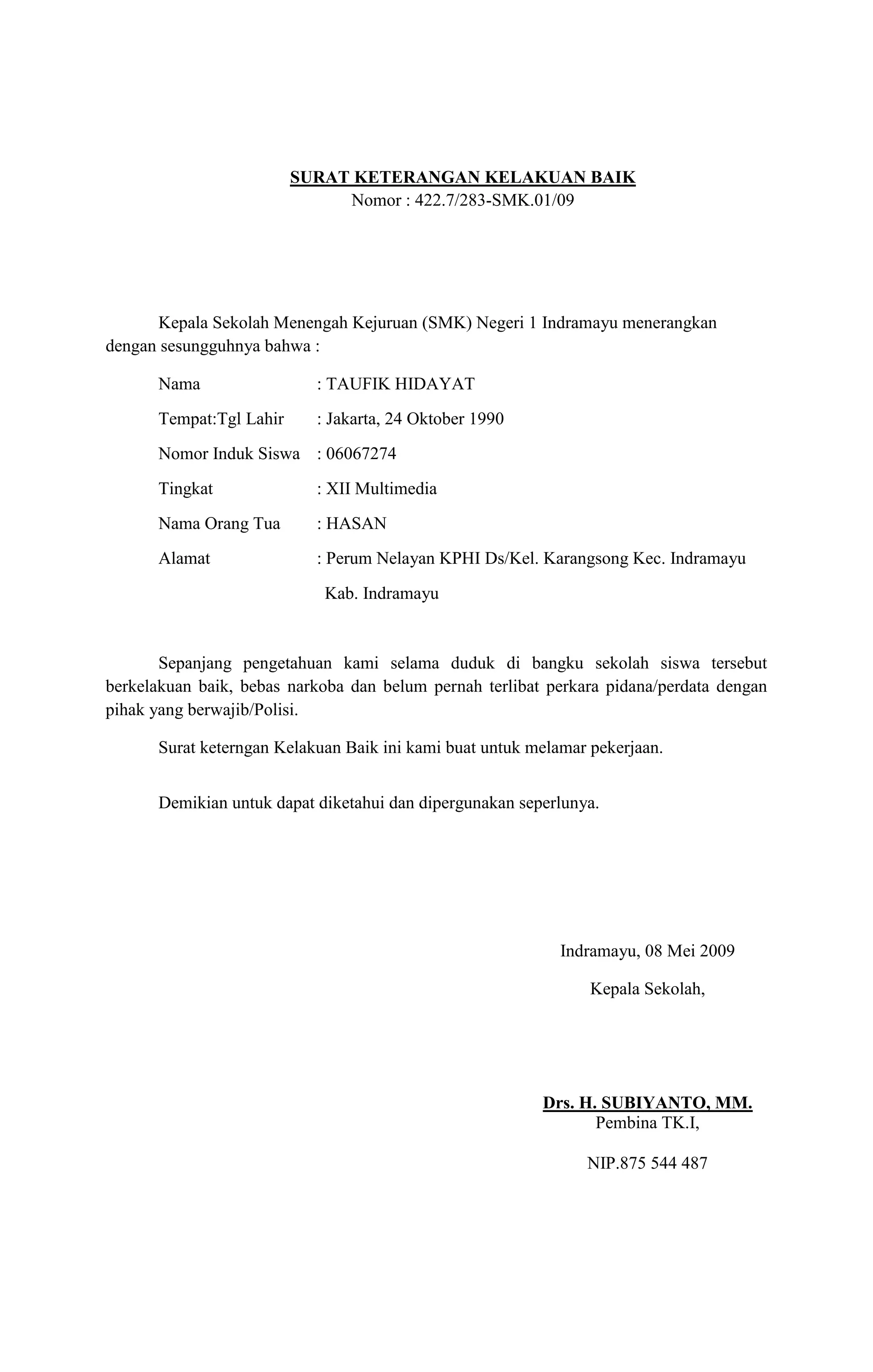 Skck contoh | DOCX