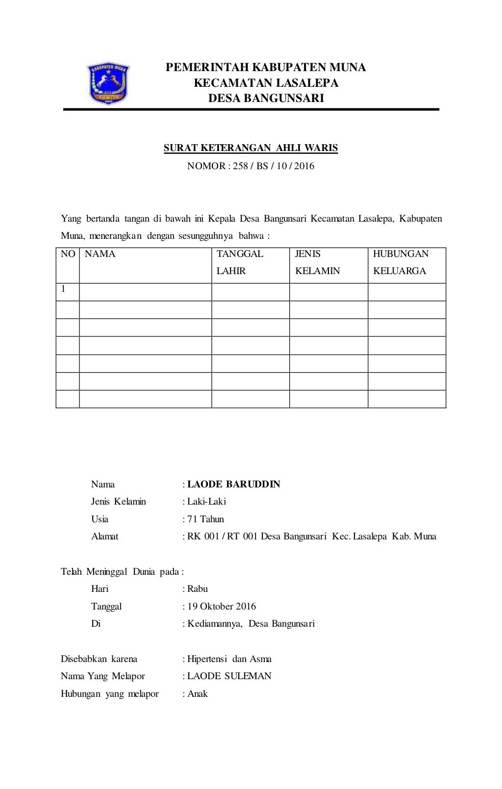 Surat Keterangan Kematian