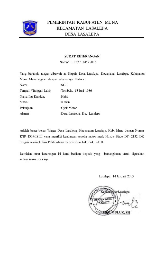 Contoh Surat Kuasa Pemblokiran Kendaraan - Contoh Surat Contoh Surat Kuasa Pemblokiran Kendaraan - Contoh Surat
