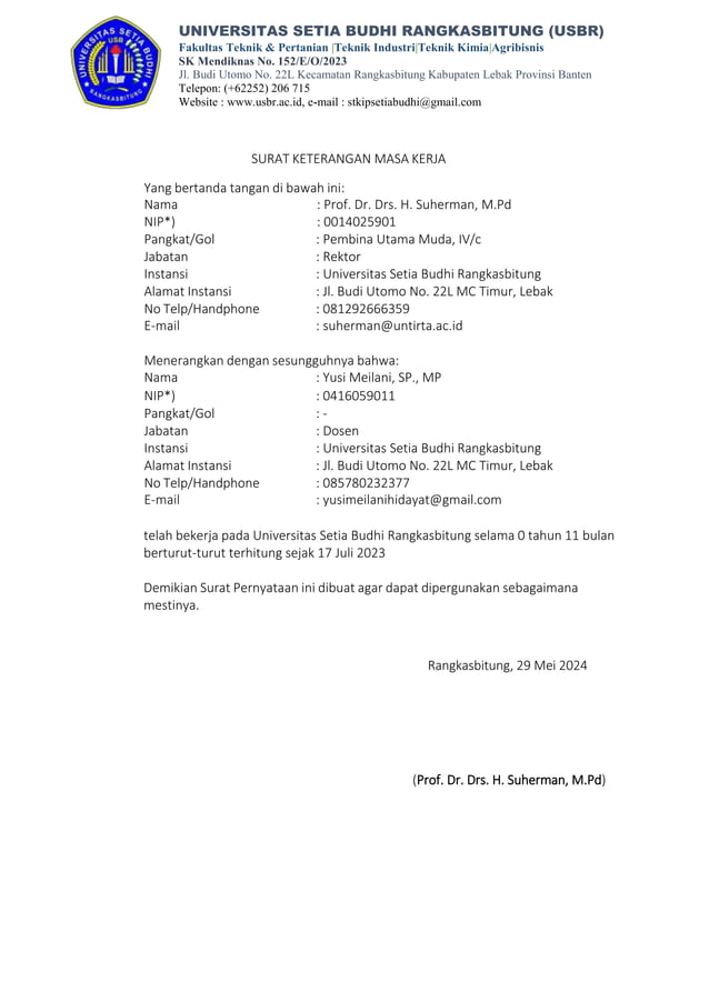 SURAT KETERANGAN MASA KERJA UNTUK FAKULTAS.docx