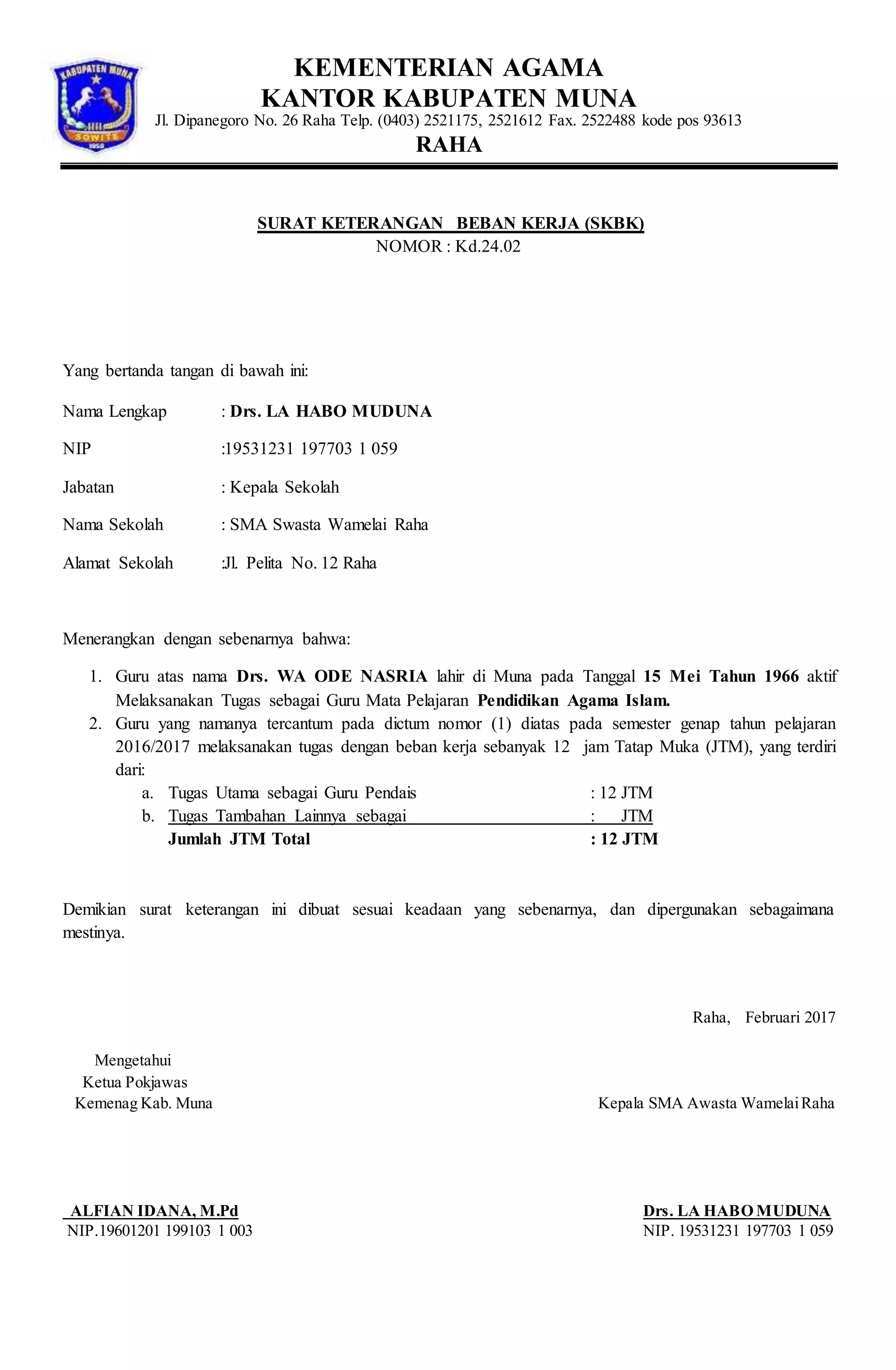 Surat keterangan melaksanakan tugas (skmt) | DOCX