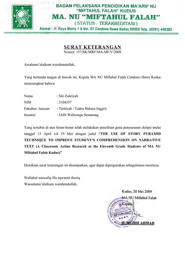 Surat keterangan penelitian | PDF