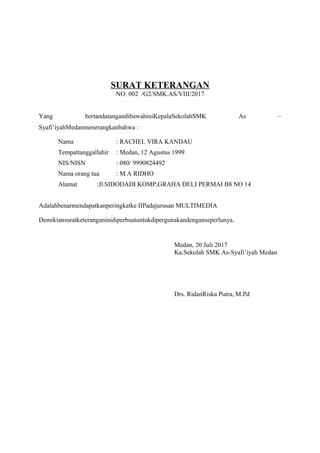 Surat keterangan peserta un | DOC