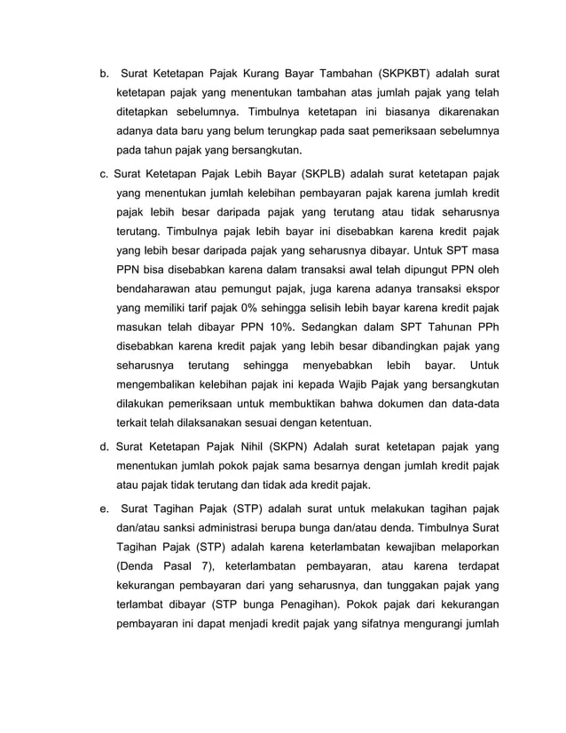 Surat ketetapan pajak dan surat keputusan paper riama | DOCX