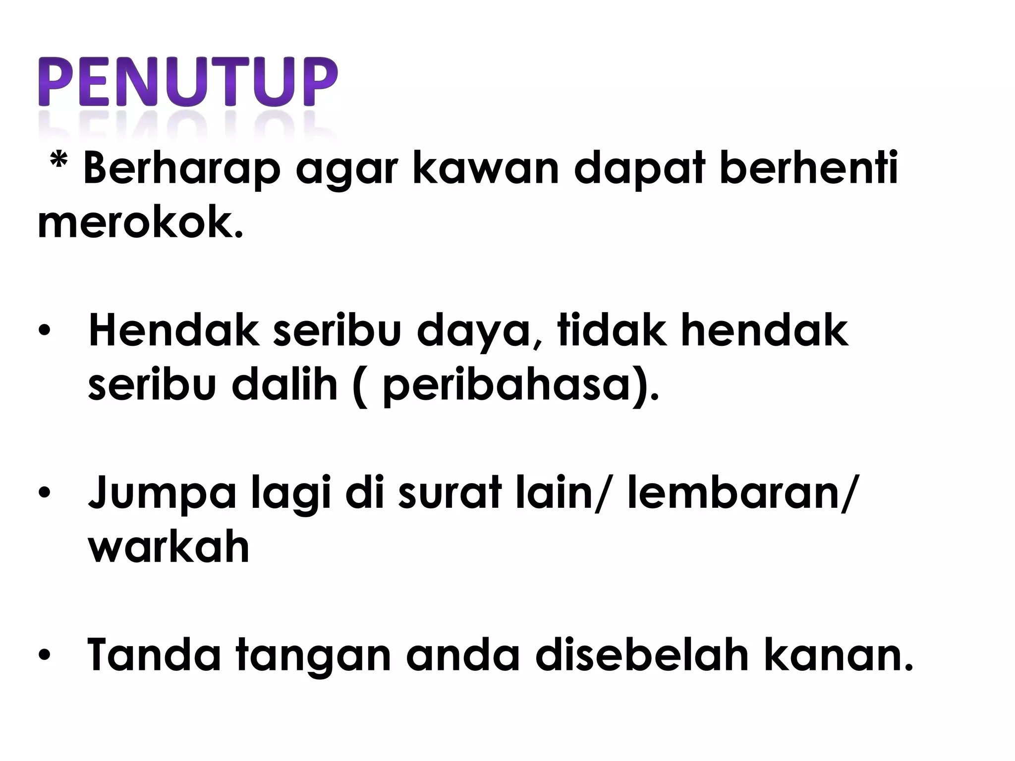 Surat kiriman tidak rasmi Tingkatan 1 | PPTX