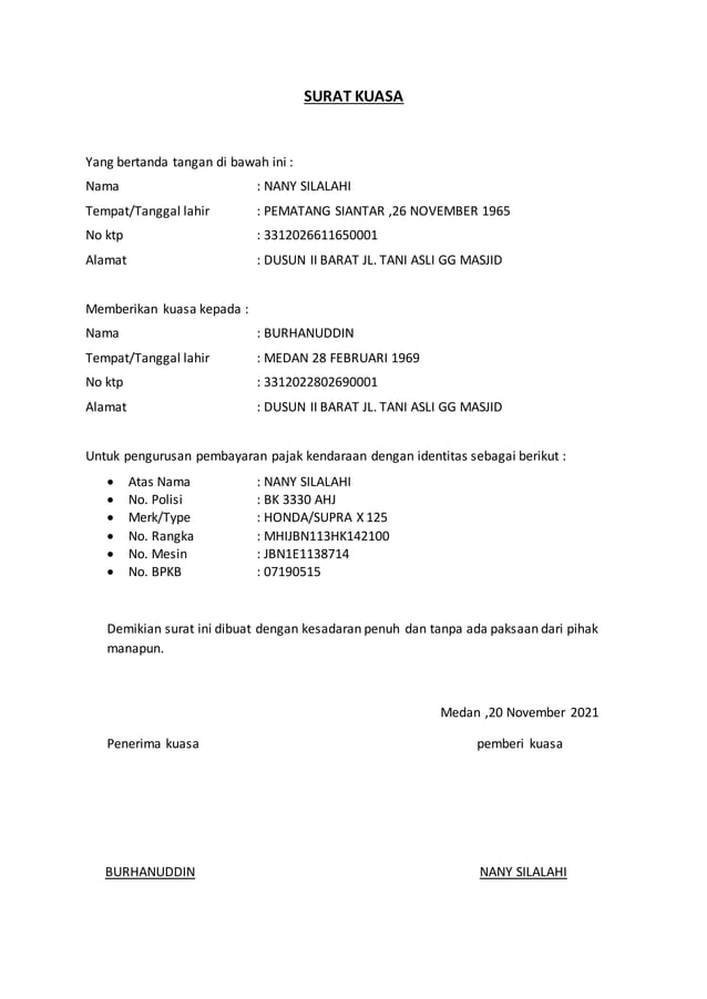 Surat kuasa | DOCX