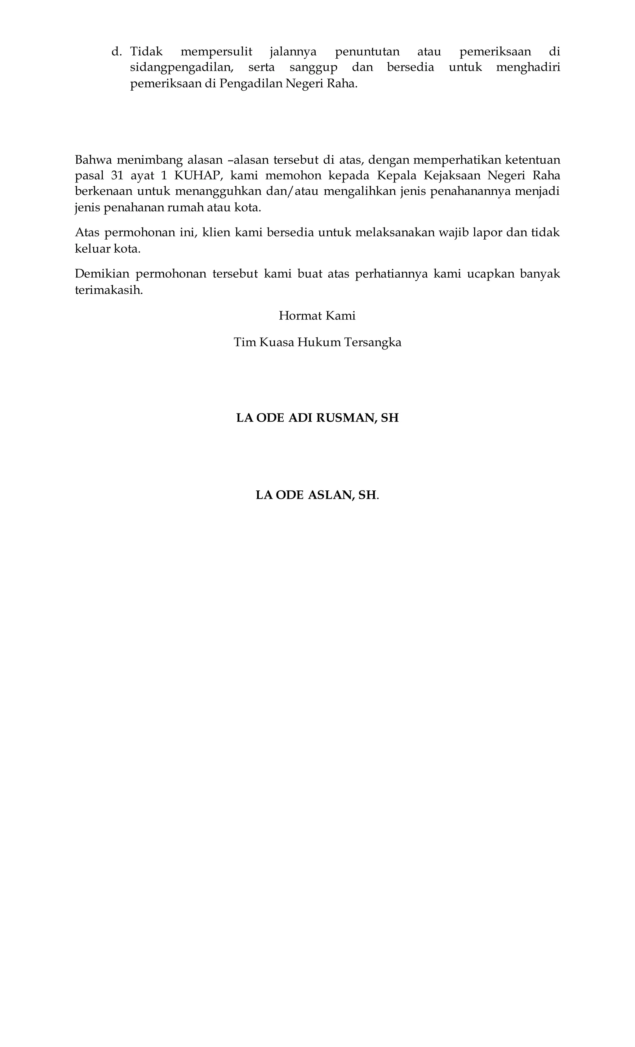 Surat kua sa darmin baru | PDF