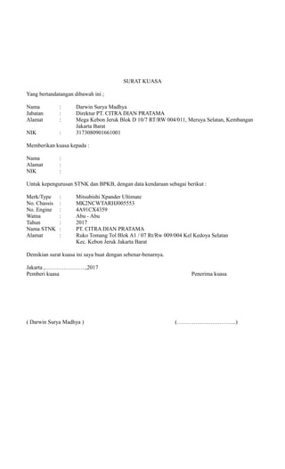 Surat kuas axp | ODT