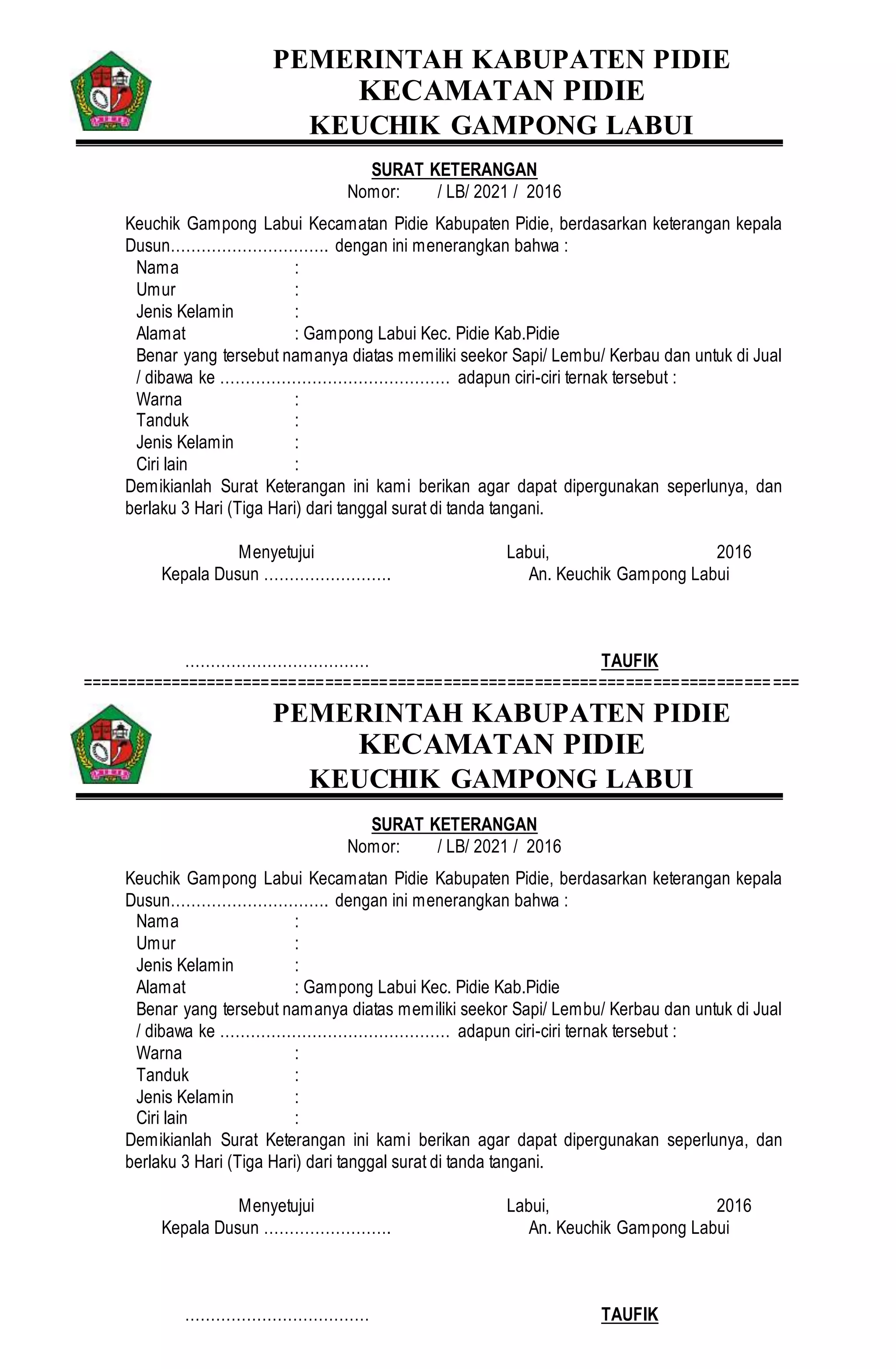 Surat lembu labui | PDF