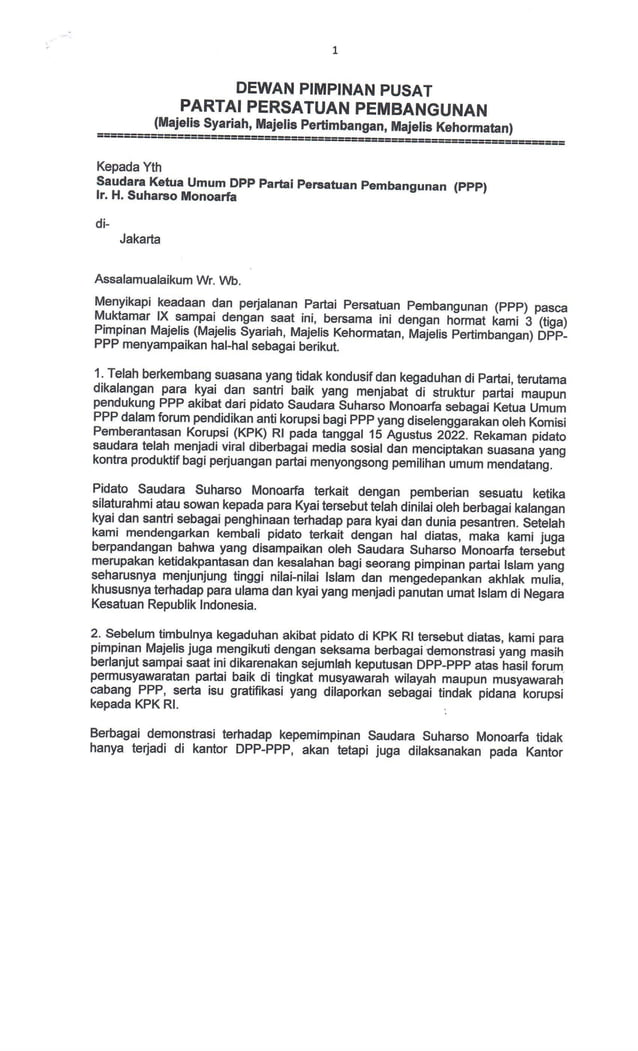 SURAT MAJELIS DPP PPP | PDF