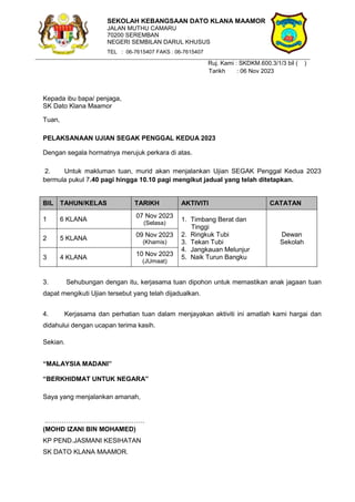 SURAT MAKLUMAN PELAKSANAAN SEGAK 2023.doc