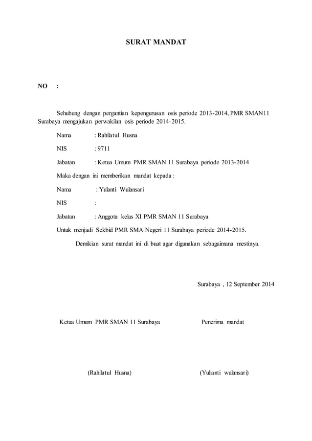 Surat mandat | PDF