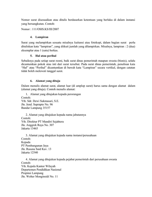 Surat menyurat | DOC