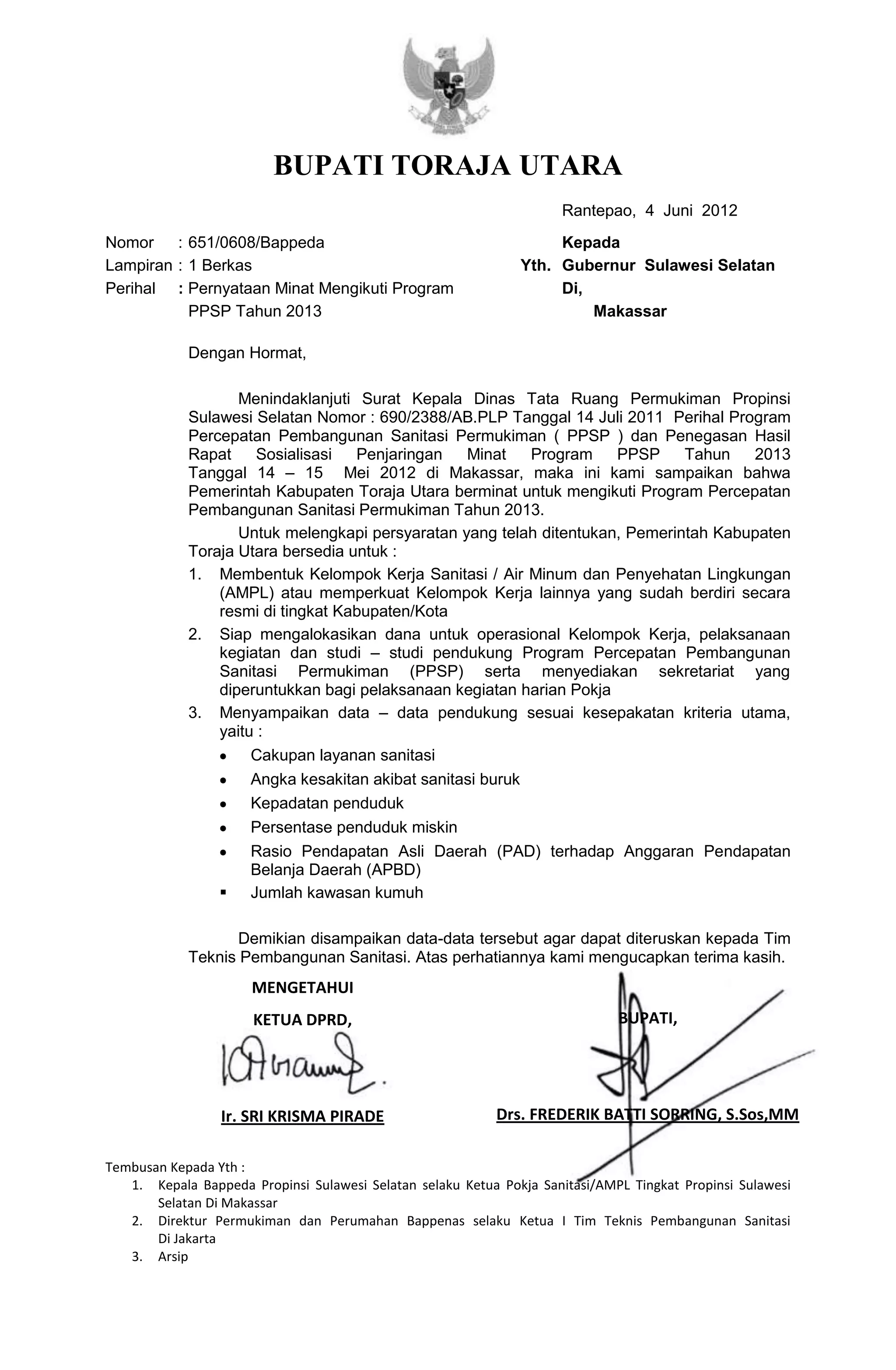 Surat minat ppsp 2013 | DOCX