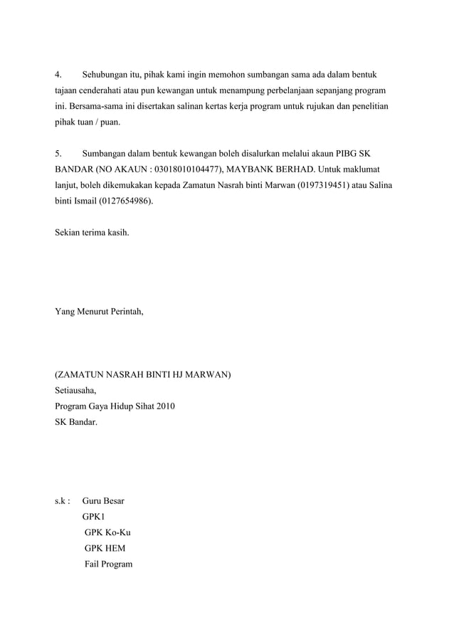 Surat minta sumbangan | DOCX