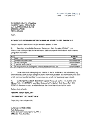 contoh surat permohonan sumbangan hamper - MosestaroLandry