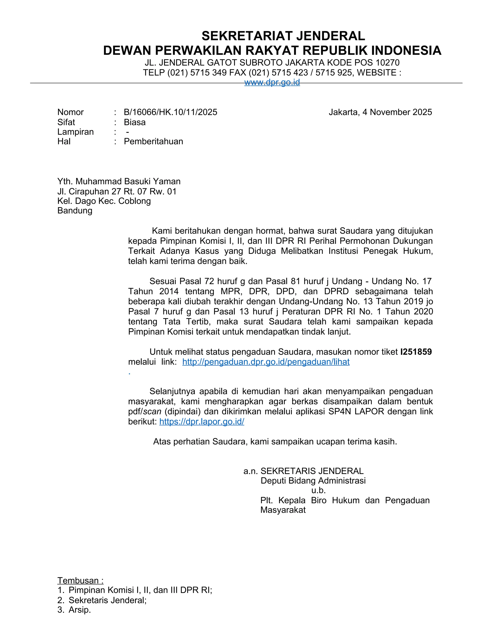 Surat Muhammad Basuki Yaman Ke DPR RI Komisi I , II dan III.docx