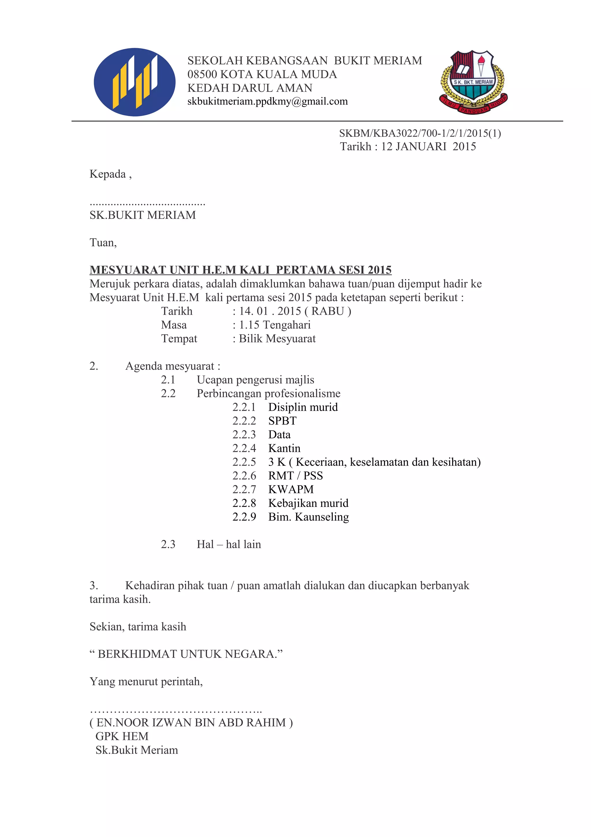 Surat panggilan mesy.1 | PDF