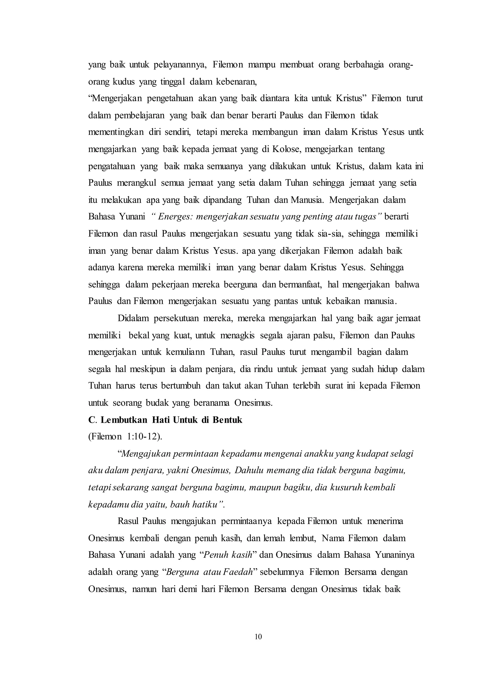 Tafsiran Surat Filemon | DOCX