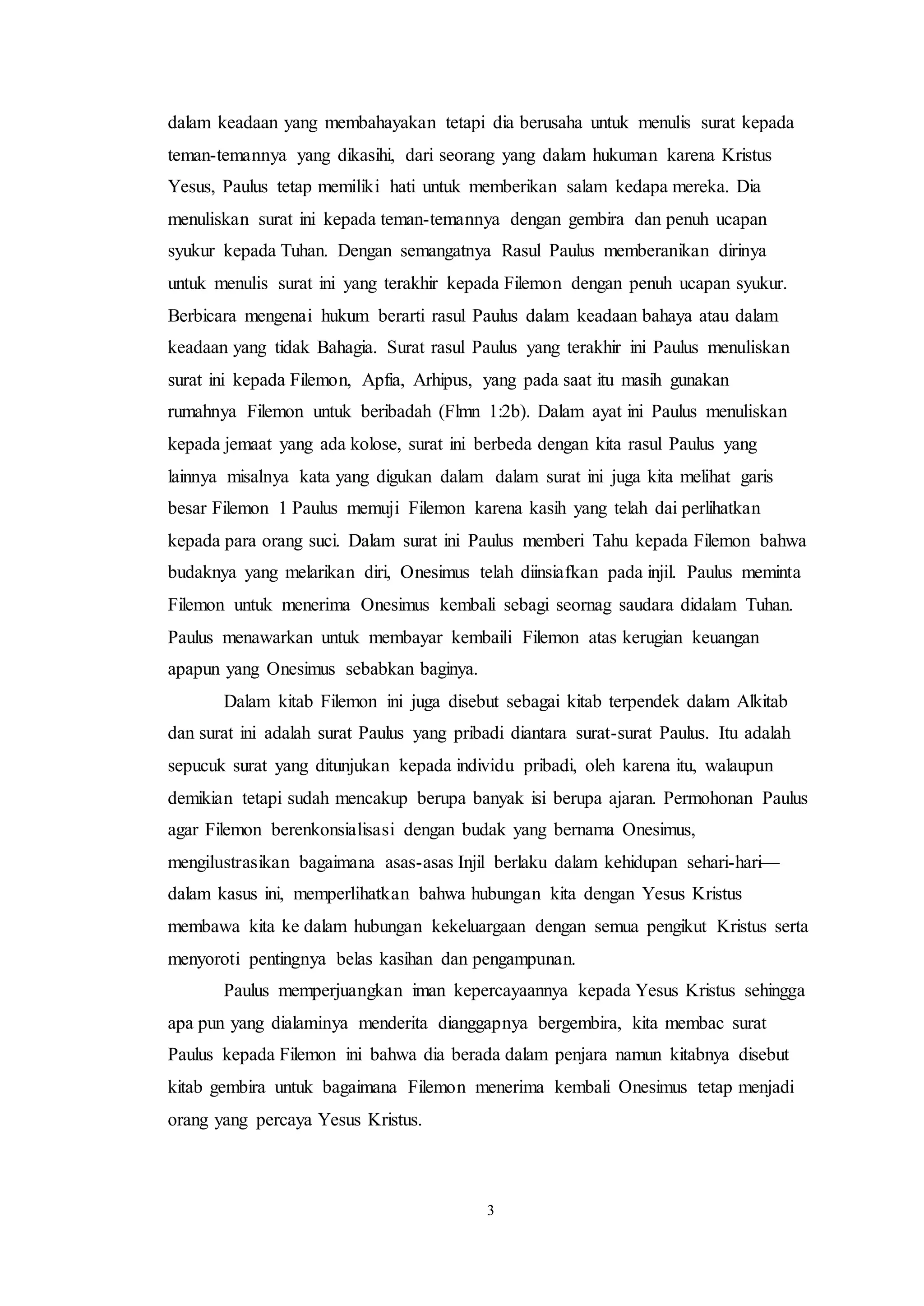 Tafsiran Surat Filemon | DOCX