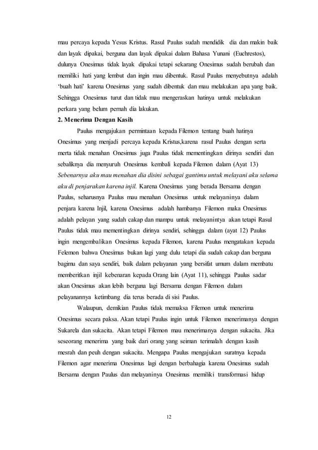 Tafsiran Surat Filemon | DOCX